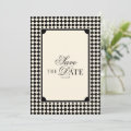 Vintage Black & Ivory Checkered Old Money Wedding Save The Date | Zazzle