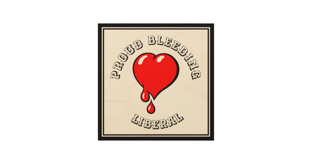 Vintage Black Red Bleeding Heart Liberal Pop Art | Zazzle