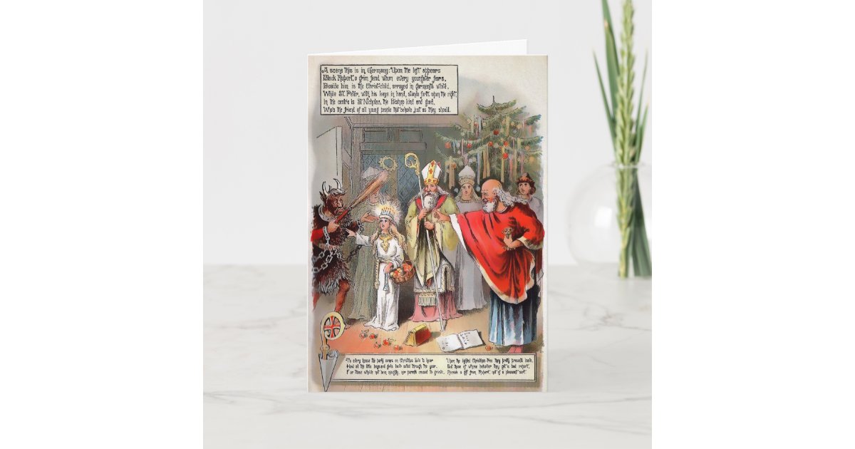 Vintage Black Rupert Poem Christmas Card | Zazzle