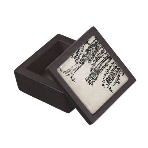 Vintage Black Weeping Willow Tree Jewelry Box | Zazzle