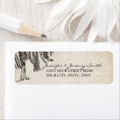 Vintage Black Weeping Willow Tree Label | Zazzle