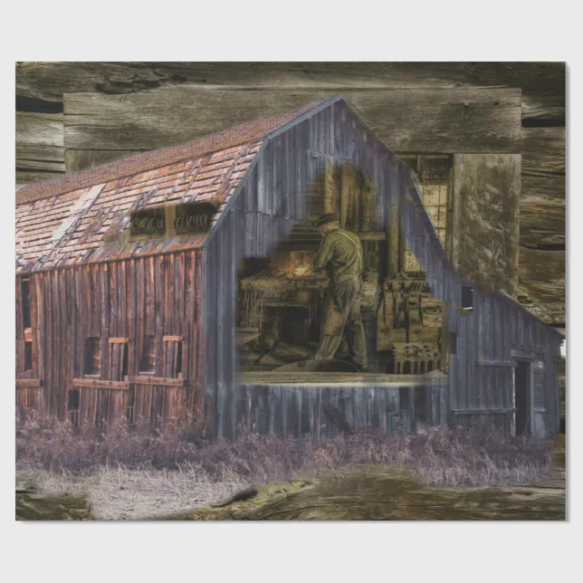 Vintage Blacksmith Shop Welder Wrapping Paper | Zazzle