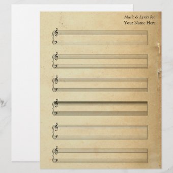 Vintage Blank Sheet Music Piano Staves | Zazzle