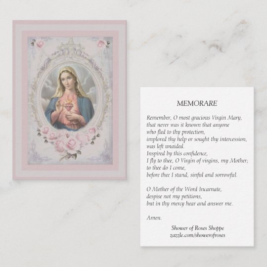 Vintage Blessed Virgin Mary Memorare Holy Card | Zazzle.com
