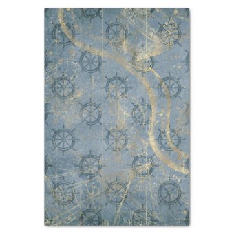 Vintage Blue and Gold Nautical Tissue Paper | Zazzle