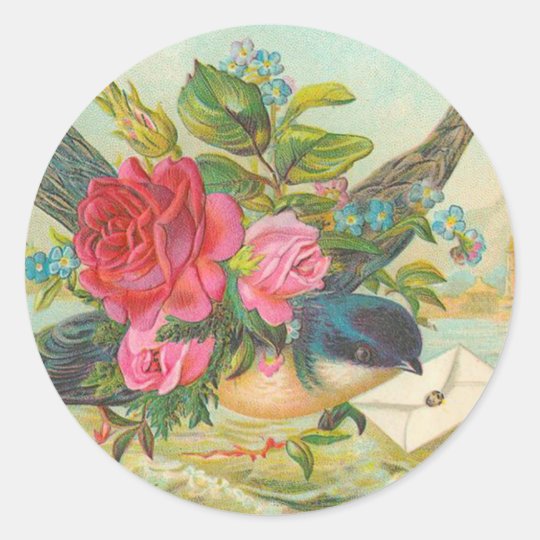 Vintage Blue Bird Stickers | Zazzle.com