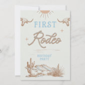 Vintage Blue Boys First Rodeo 1st Birthday Invitation | Zazzle