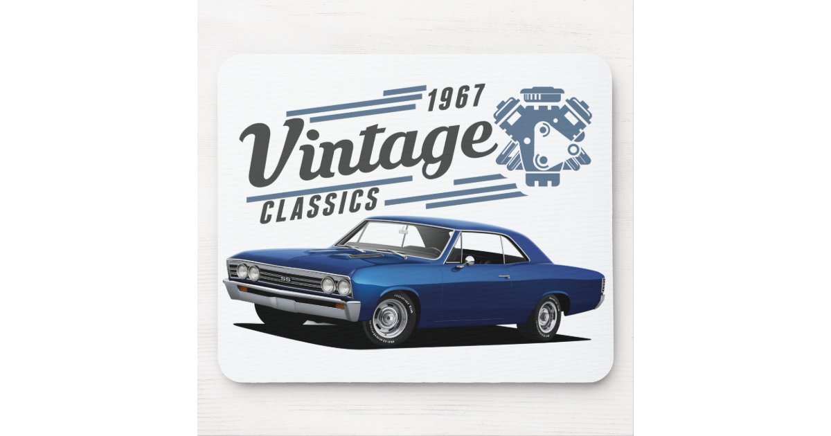 Vintage Blue Chevelle Mouse Pad | Zazzle