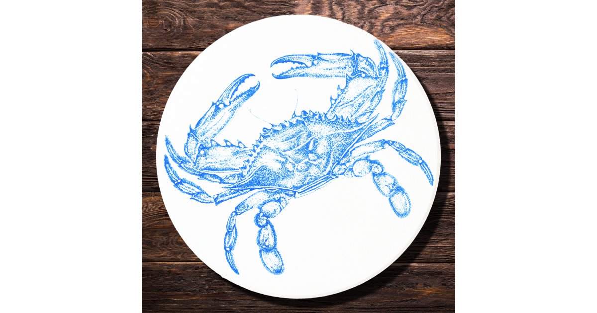 Vintage blue crab coaster | Zazzle