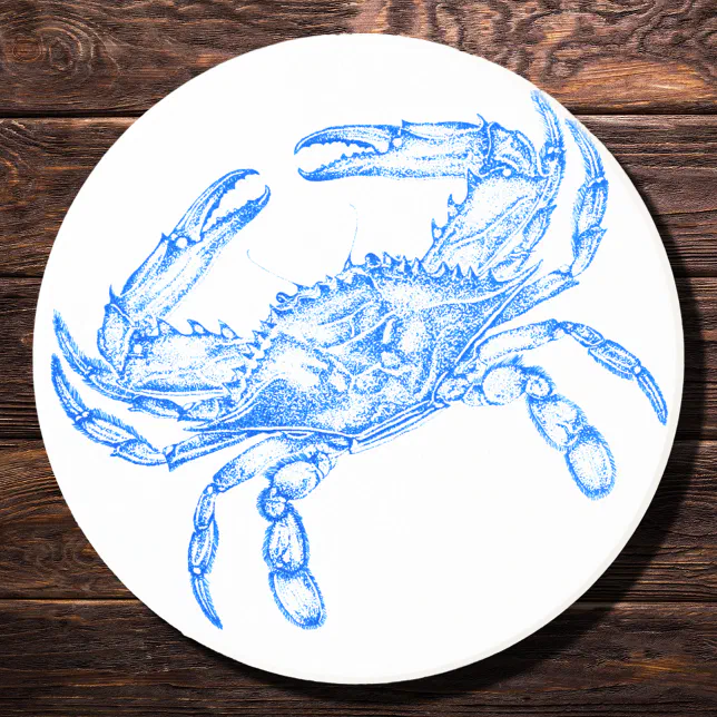 Vintage blue crab coaster | Zazzle