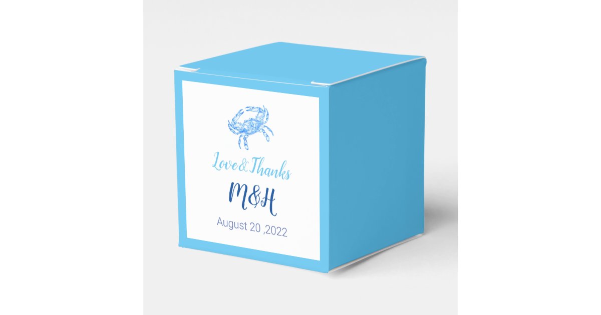 Vintage blue crab for weddings favor boxes | Zazzle