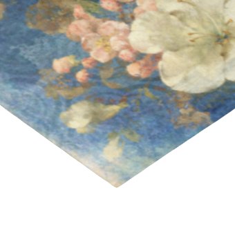 Vintage Blue Floral Decoupage Tissue Paper | Zazzle