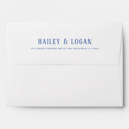Vintage Blue Floral Elegant Wedding Envelope | Zazzle