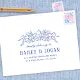 Vintage Blue Floral Elegant Wedding Reply RSVP Envelope | Zazzle