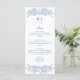 Vintage Blue Floral Frame Elegant Wedding Menu | Zazzle
