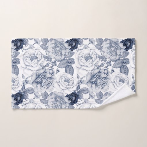 Vintage blue floral pattern bath Bath Towel Set | Zazzle