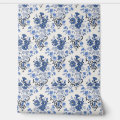 Vintage Blue Floral Pattern Wallpaper Elegant Home | Zazzle