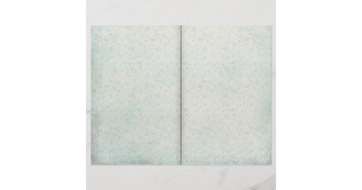 Vintage Blue Floral Patterned Journal Page | Zazzle