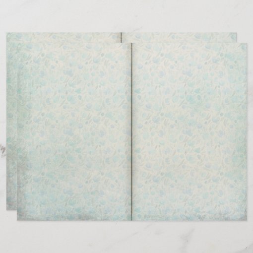 Vintage Blue Floral Patterned Journal Page | Zazzle