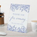Vintage Blue Floral Thank You For Coming Sign | Zazzle