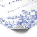 Vintage Blue Floral Thank You For Coming Sign | Zazzle