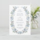 Vintage Blue Floral Wedding Invitation | Zazzle