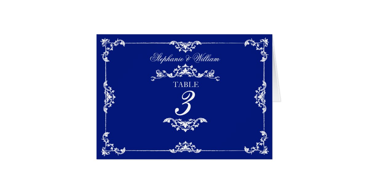 Vintage Blue Floral Wedding Table Number | Zazzle Vintage Blue Floral Wedding Table Number | Zazzle