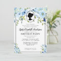 Vintage Blue Florals Regency Society Birthday Invitation | Zazzle