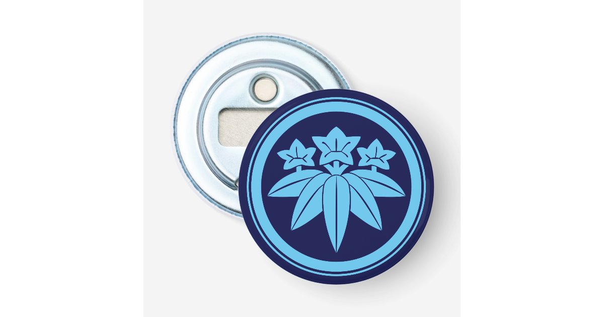 Vintage Blue Kamakura Minamoto Japan Mon Oriental Bottle Opener | Zazzle