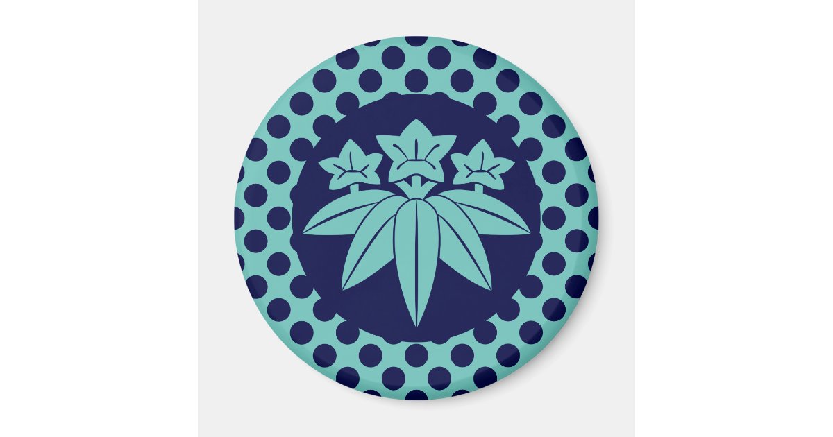 Vintage Blue Kamakura Minamoto Japan Mon Oriental Magnet | Zazzle