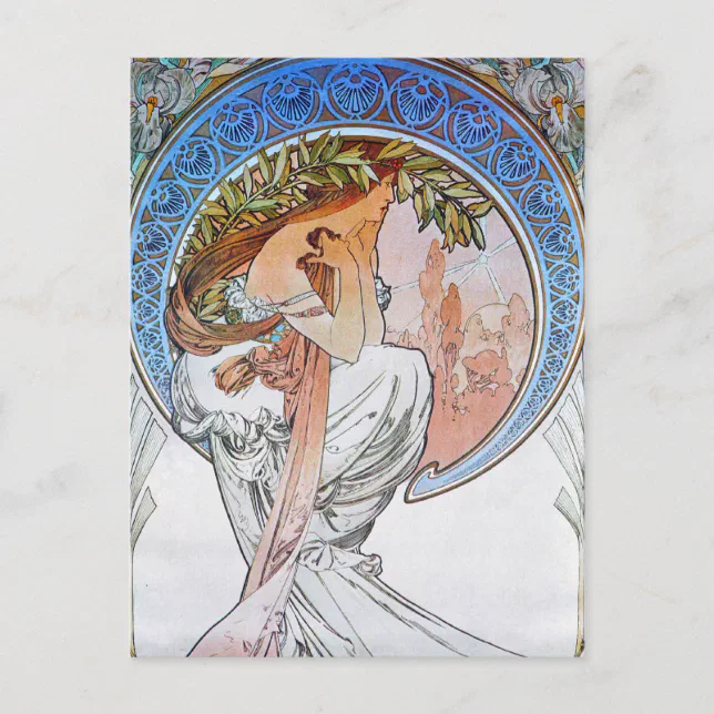 Vintage Blue Moon Goddess Postcard | Zazzle