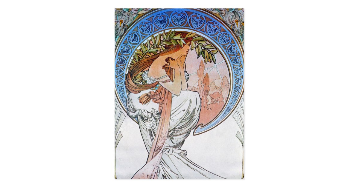 Vintage Blue Moon Goddess Postcard | Zazzle.com