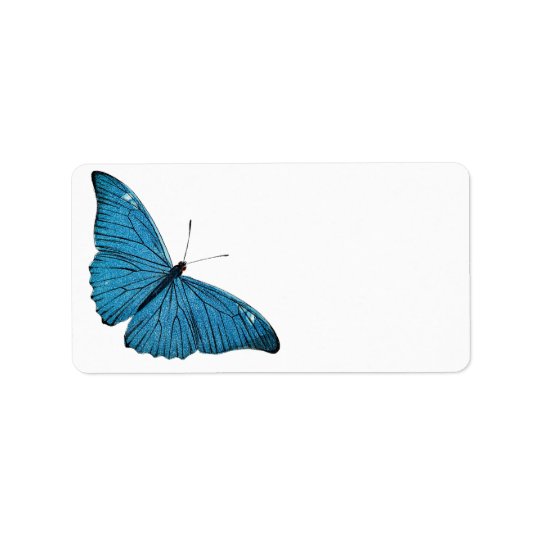 Vintage Blue Morpho Butterfly Customized Template Label | Zazzle.com