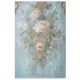 Vintage blue old painted wall white English roses Tissue Paper | Zazzle