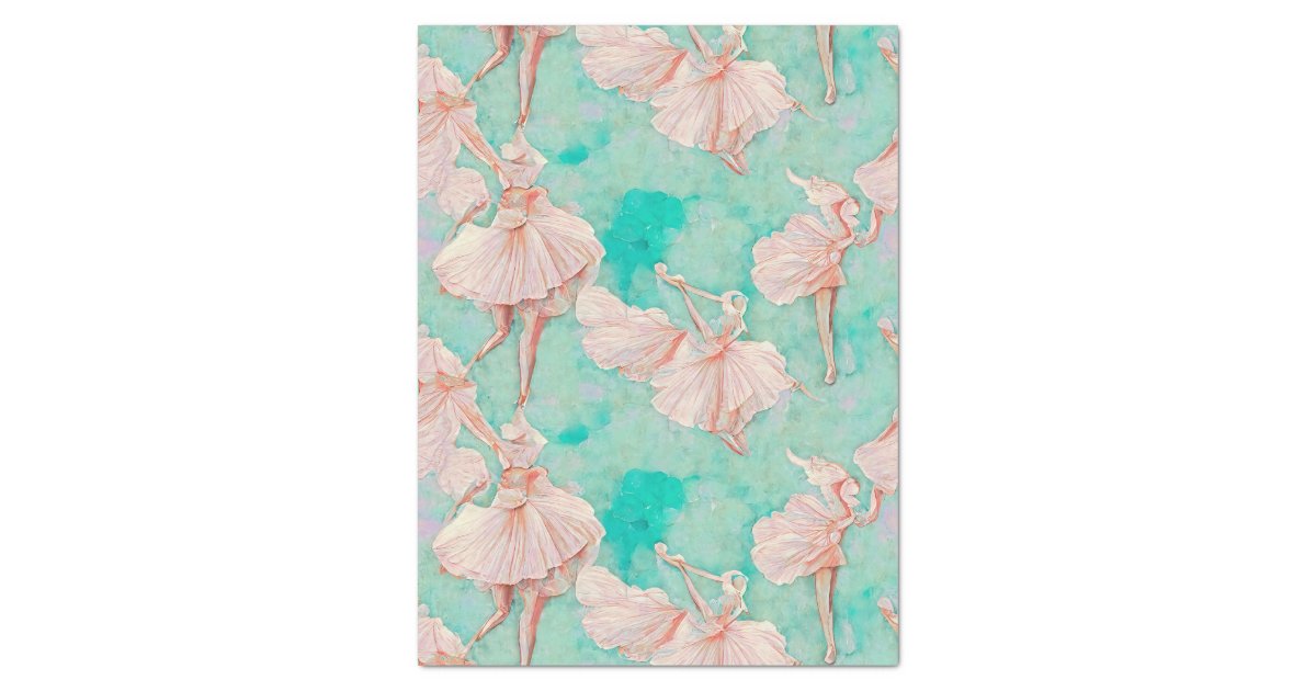 Vintage Blue Pastels Tiny Dancer Print Tissue Paper | Zazzle