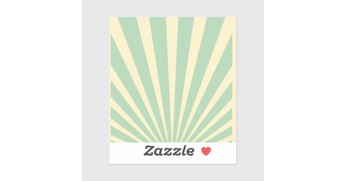 Vintage blue sunburst posters sticker | Zazzle