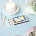 Vintage Blue Tile Yellow Lemons Wedding Matchboxes | Zazzle
