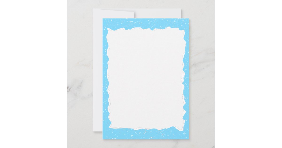 Vintage Blue Torn Paper Custom Border Template | Zazzle