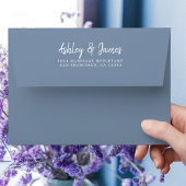 Vintage Blue Wedding Return Address Envelope | Zazzle