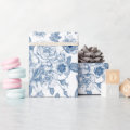 Vintage blue white floral pattern party wrap wrapping paper | Zazzle