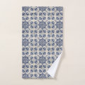 Vintage Blue White Geometric Floral Pattern Bath Towel Set | Zazzle