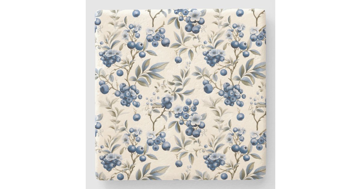 Vintage Blueberry Stone Coaster | Zazzle