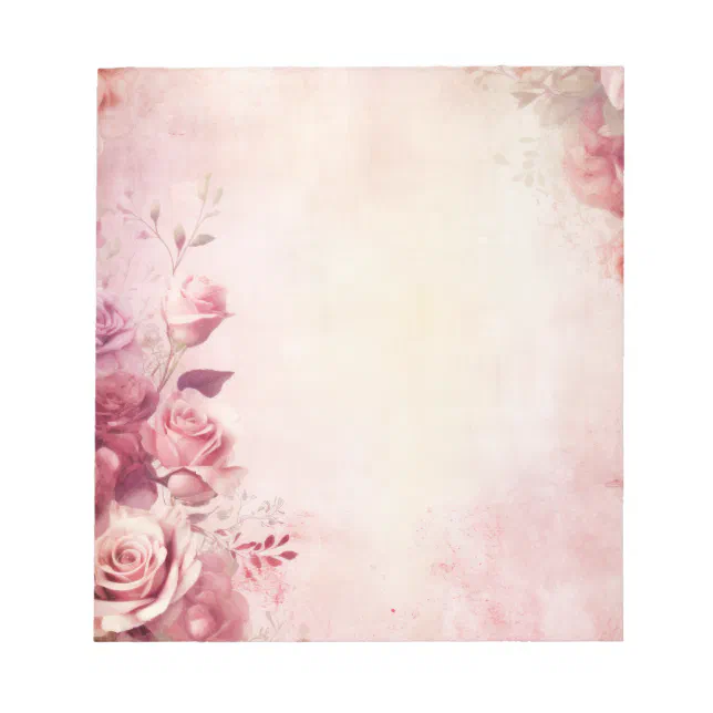 Vintage Blush Pink Roses Notepad | Zazzle