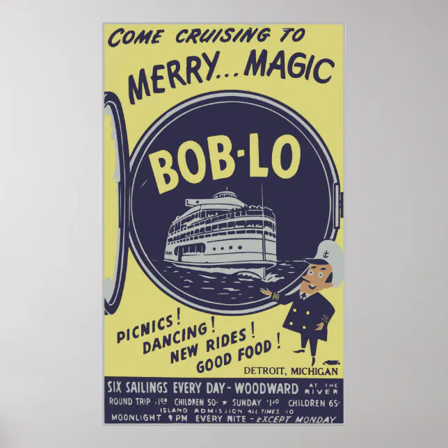 Vintage Boblo Island Poster | Zazzle