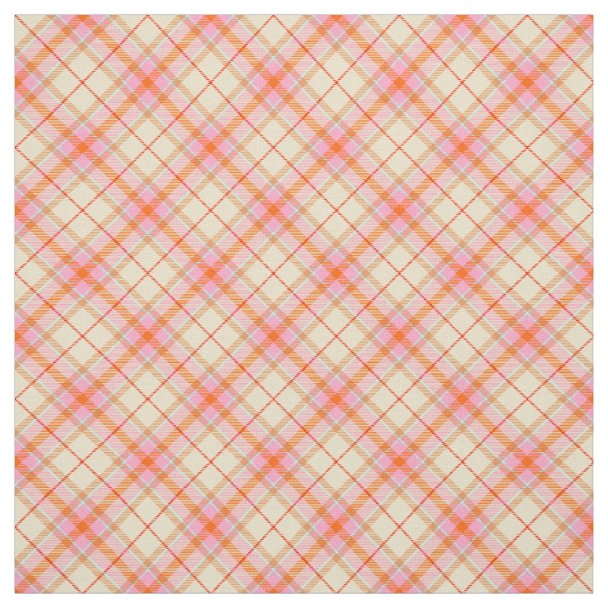 Orange plaid fabric | Zazzle