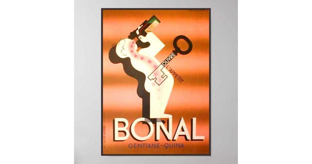 Vintage Bonal Gentiane Quina Poster | Zazzle