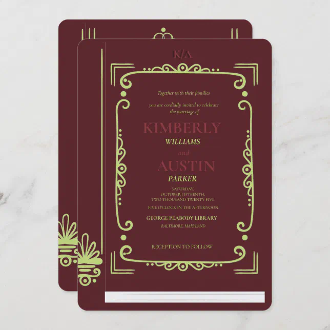 Vintage Book Cover | Book Theme Wedding Invitation | Zazzle