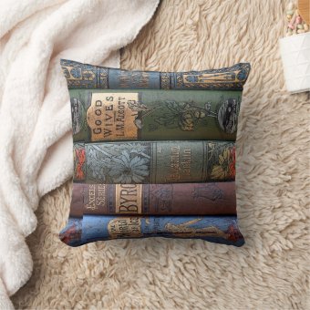 Vintage Book Library Collection Cushion | Zazzle