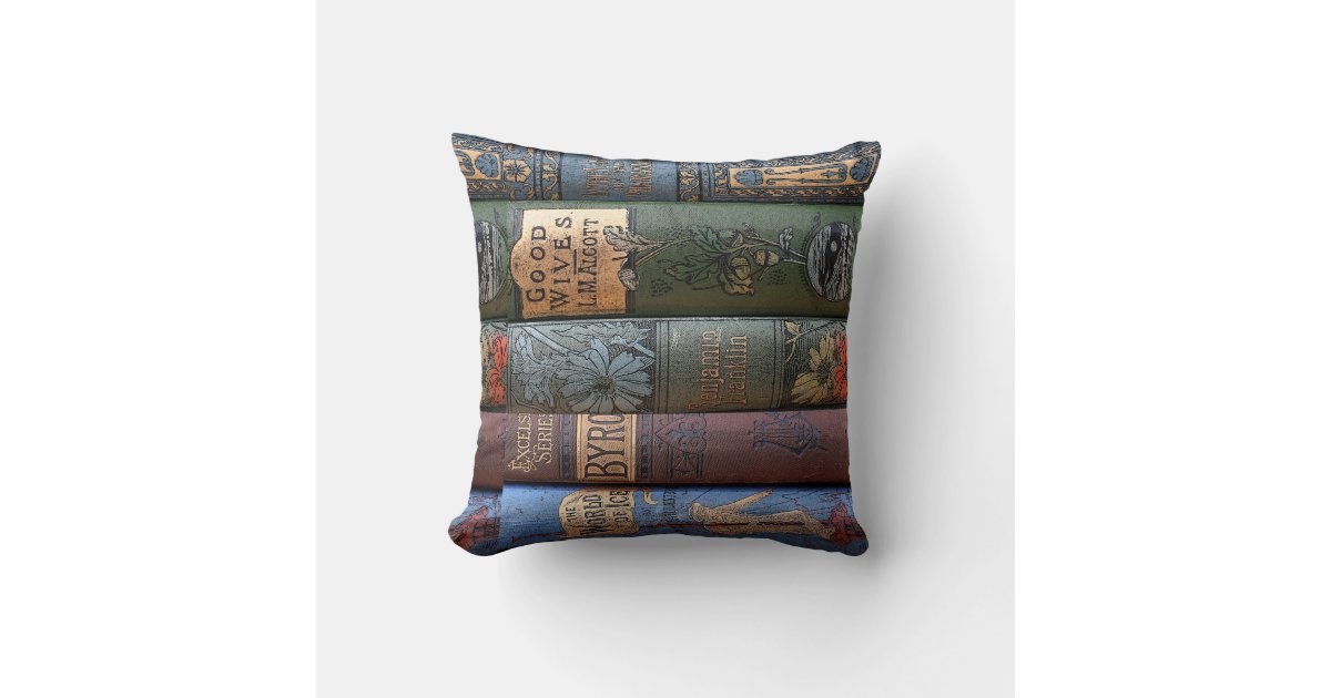 Vintage Book Library Collection Cushion | Zazzle