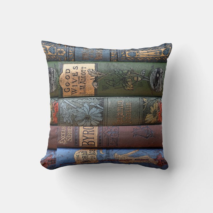 Vintage Book Library Collection Cushion | Zazzle